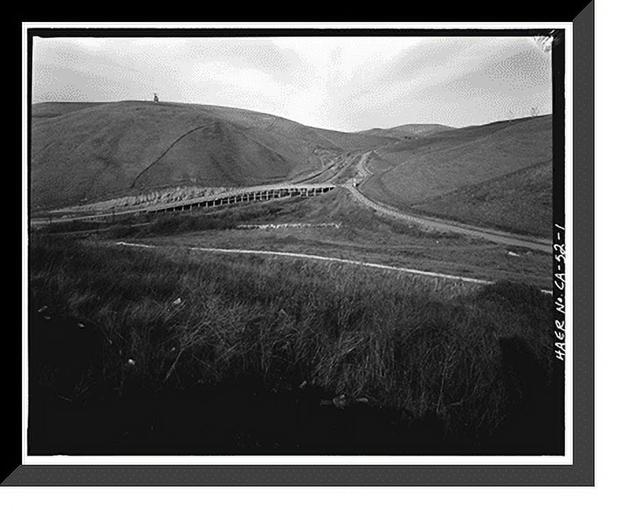 Historic Framed Print, Carroll Overhead Bridge, Altamont Pass Road ...