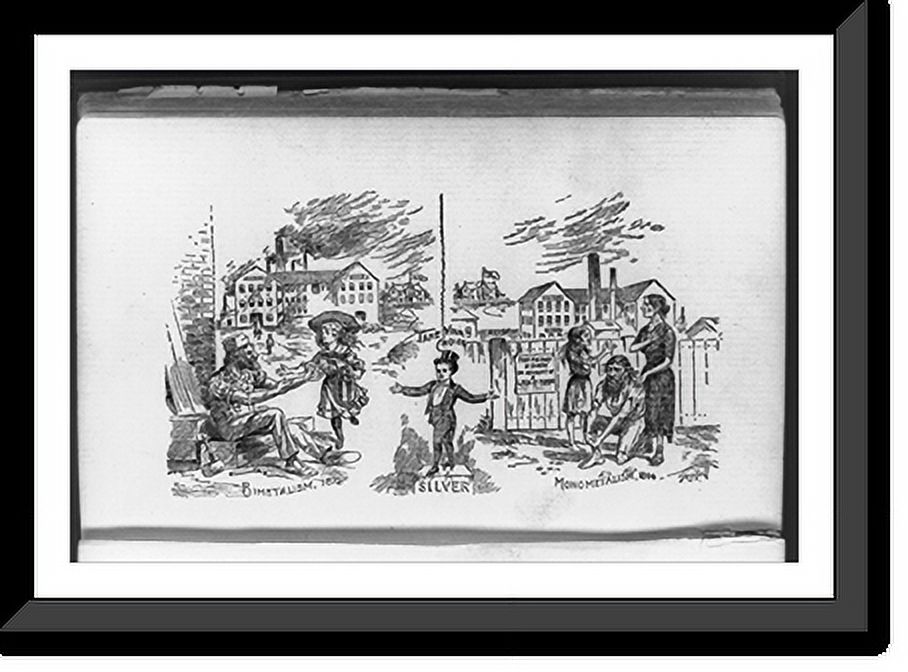 Historic Framed Print, [Cartoon comparing the financial prosperity of ...