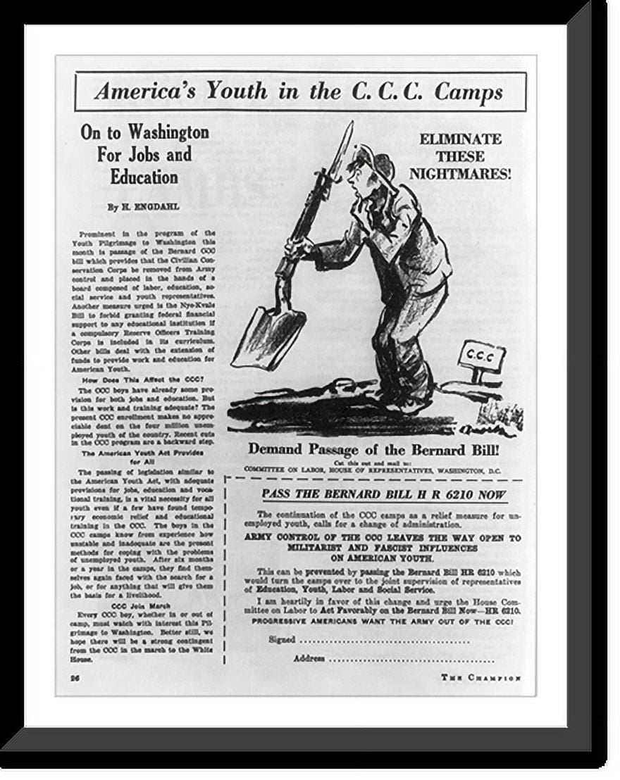 Historic Framed Print, [Cartoon opposing Army control of Civilian ...