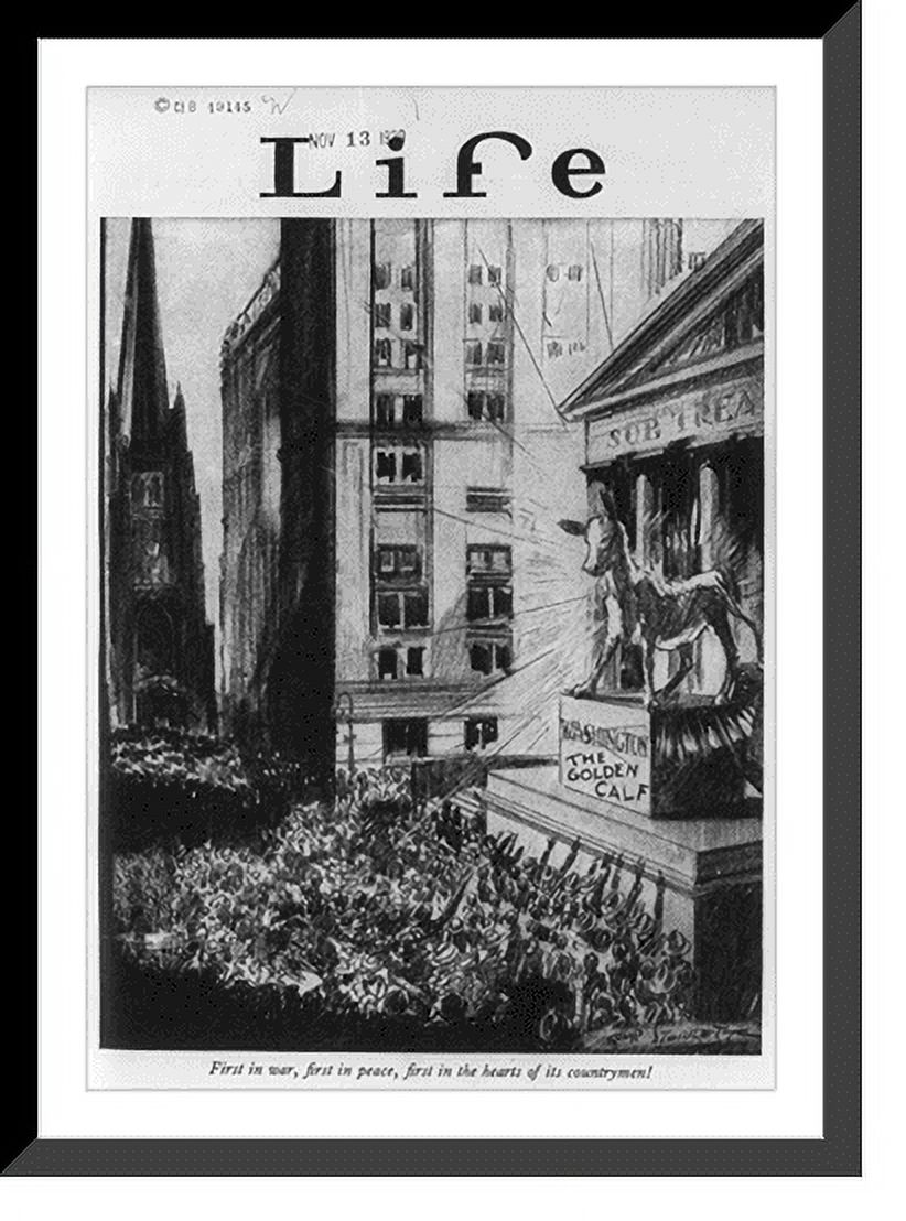 Historic Framed Print, [Cartoon related to the stock market crash of ...