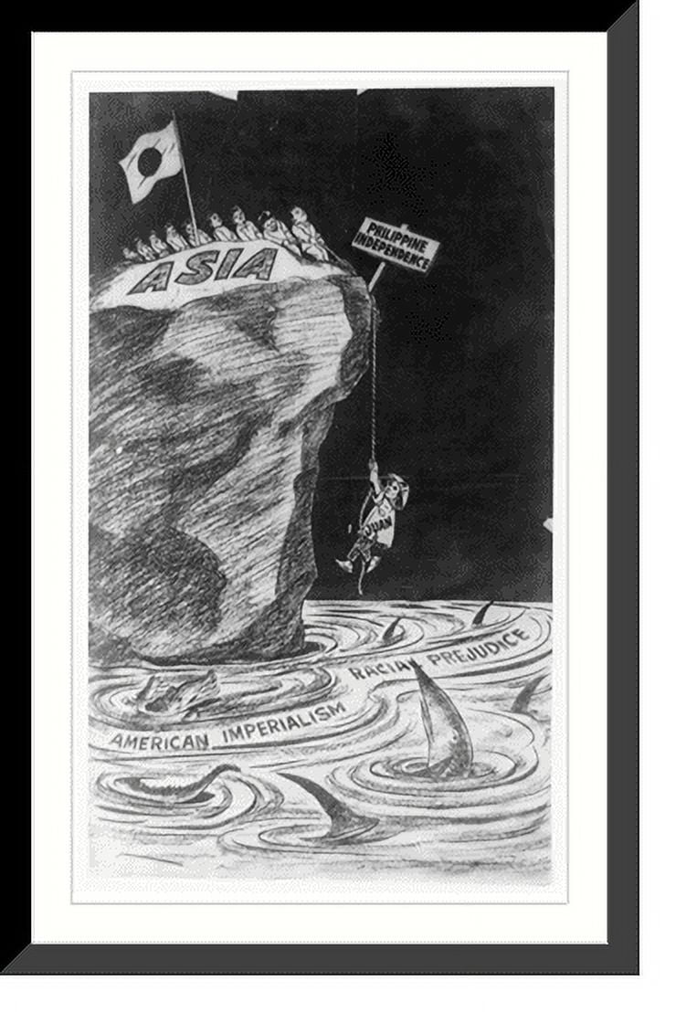 Historic Framed Print, [Cartoon showing Japanese-dominated Asia saving ...