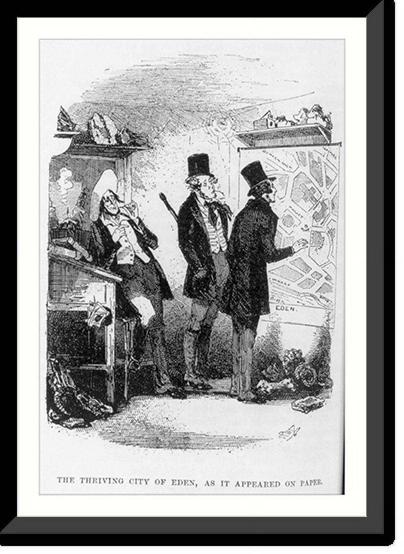 Historic Framed Print, [Cartoon showing differences between the ...