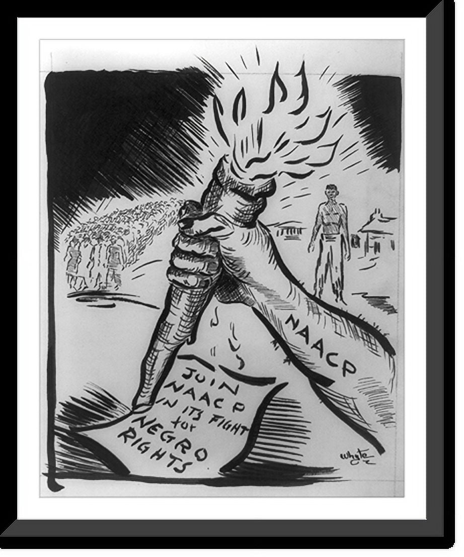Historic Framed Print, [Cartoon showing the arm of the NAACP" raising a ...