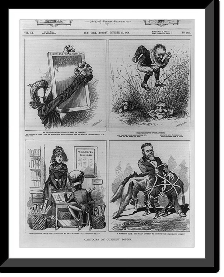 Historic Framed Print, Cartoons on current topics [including Ben Hill's ...