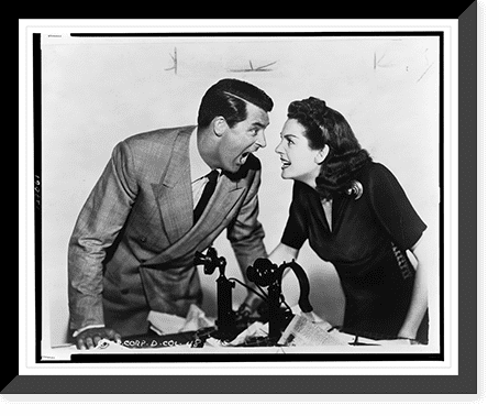 Historic Framed Print, [Cary Grant and Rosalind Russell argue in a ...