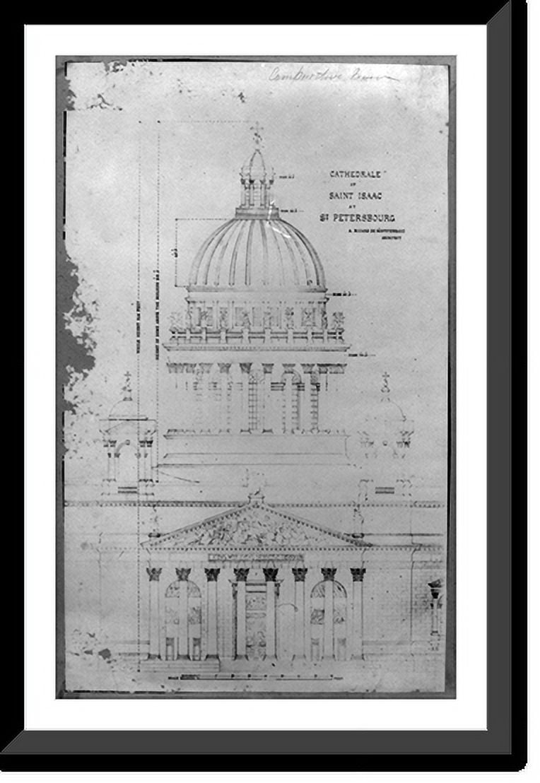 Historic Framed Print, Cathedrale of Saint Isaac at St. Petersbourg, 17 ...