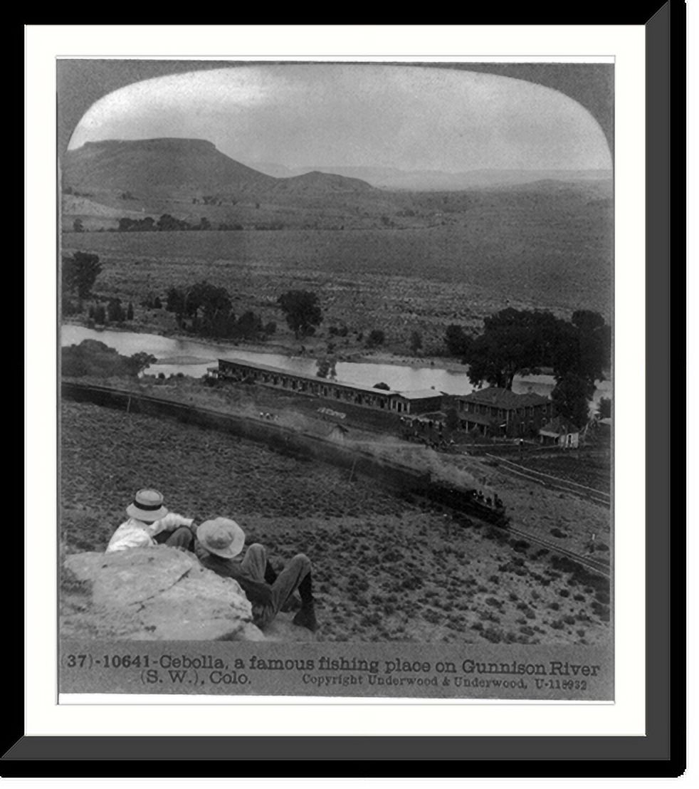 Historic Framed Print, Cebolla, a famous fishing place on Gunnison ...