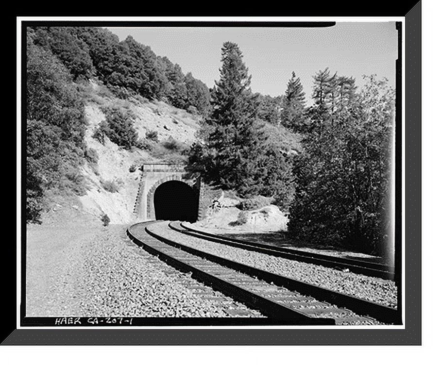 Historic Framed Print, Central Pacific Transcontinental Railroad, Tunnel No. 1, Milepost 164.34 ...