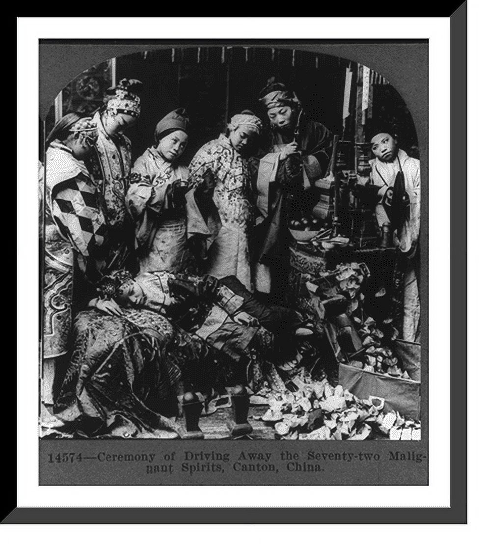 Historic Framed Print, Ceremony of Driving Away the Seventy-two ...