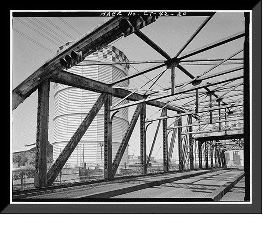 Historic Framed Print, Chapel Street Swing Bridge, Spanning Mill River ...