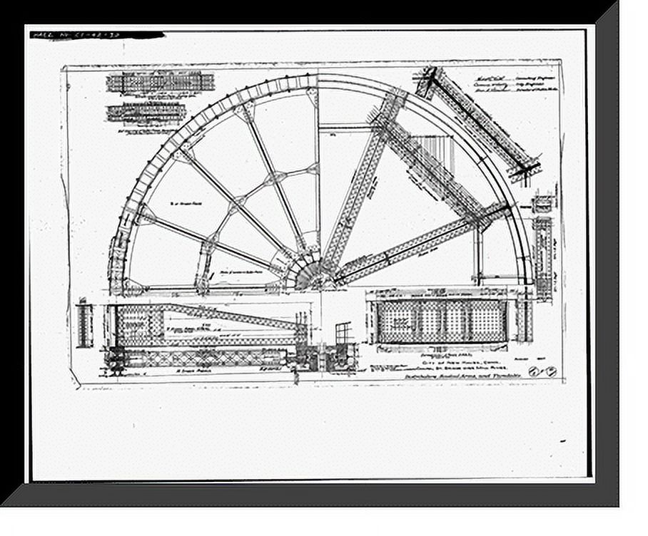 Historic Framed Print, Chapel Street Swing Bridge, Spanning Mill River ...