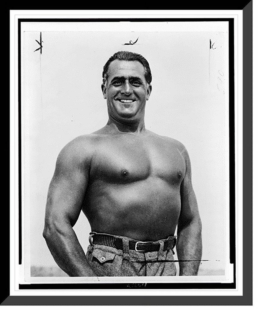 Historic Framed Print, [Charles Atlas, half-length portrait, shirtless ...