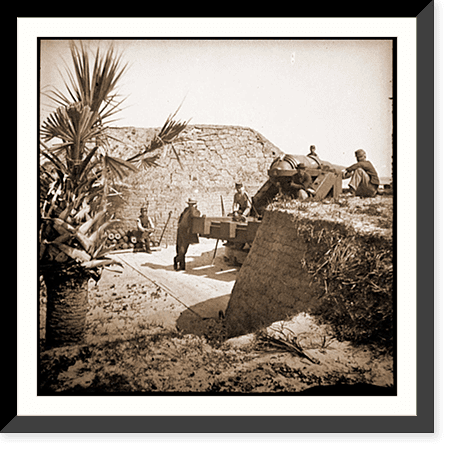 Historic Framed Print, Charleston S.C. Mounted gun parapet of Fort ...