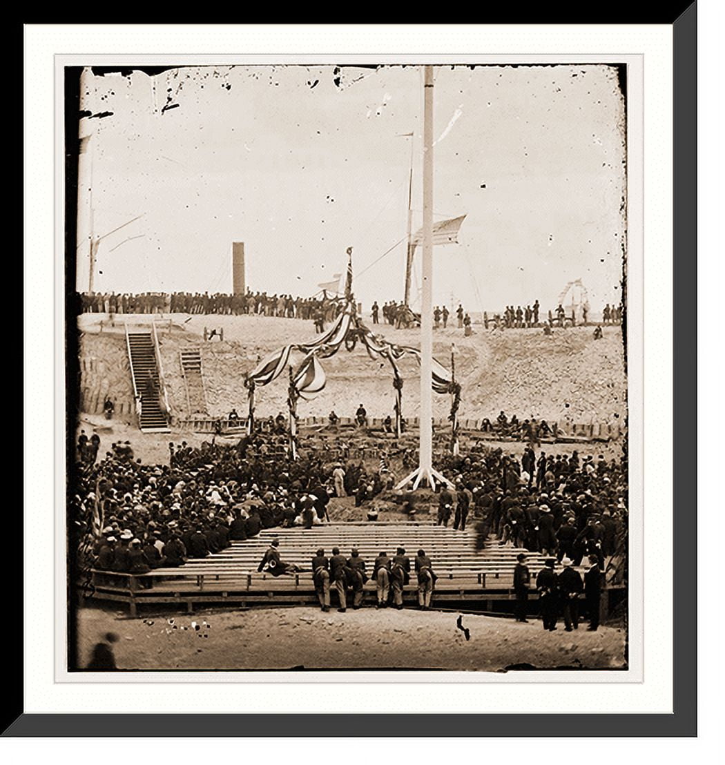 Historic Framed Print, Charleston South Carolina. Flag-raising ceremony ... Historic Framed Print, Charleston South Carolina. Flag-raising ceremony ...
