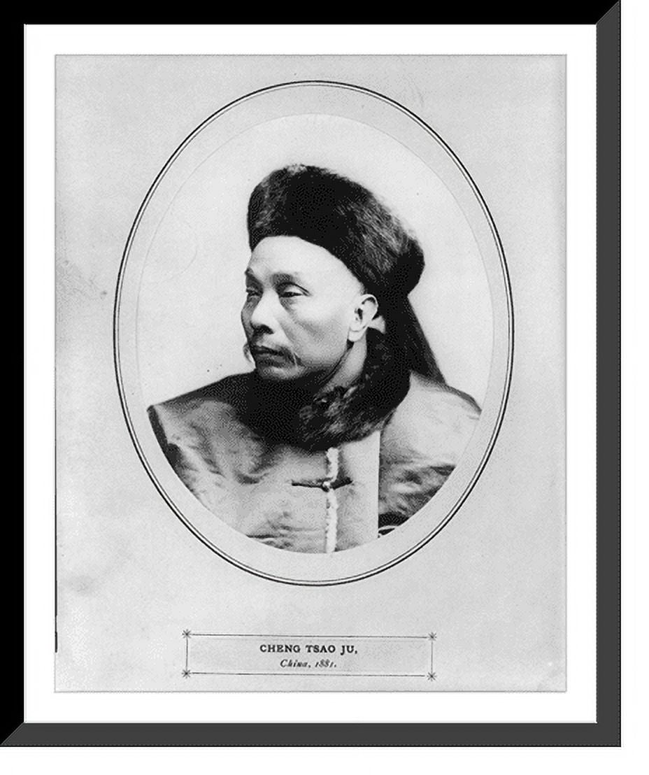 Historic Framed Print, [Cheng Tsao Ju, head and shoulders portrait ...