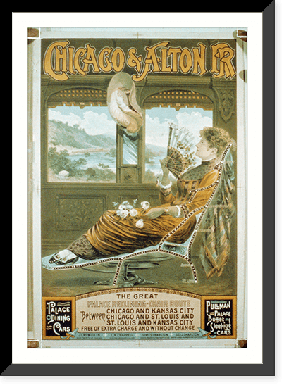 Historic Framed Print, Chicago & Alton R.R.. The great palace reclining ...