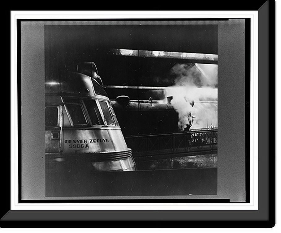 Historic Framed Print, Chicago, Illinois. Steam and diesel engine at ...