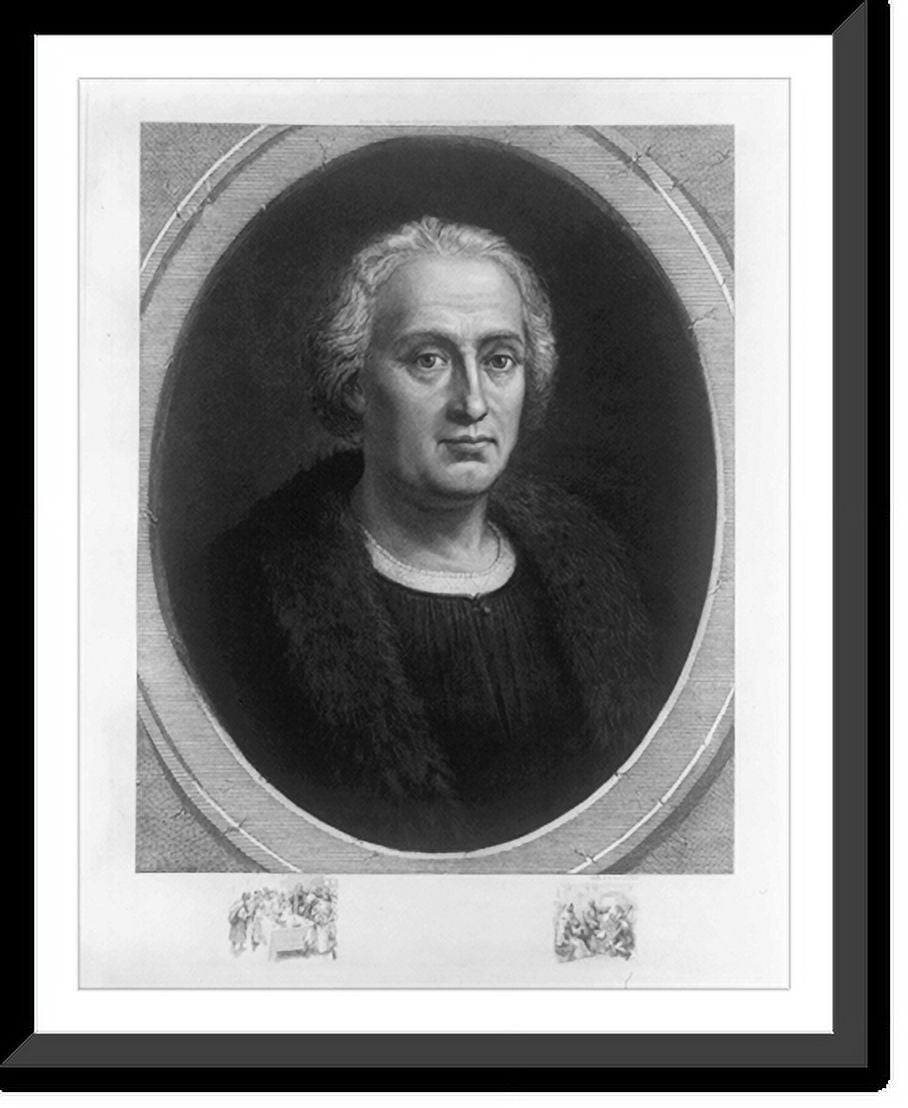 Historic Framed Print, [Christopher Columbus, bust portrait, facing ...