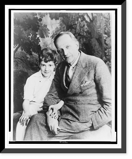 Historic Framed Print, [Christopher Robin Milne and A.A. Milne, three ...