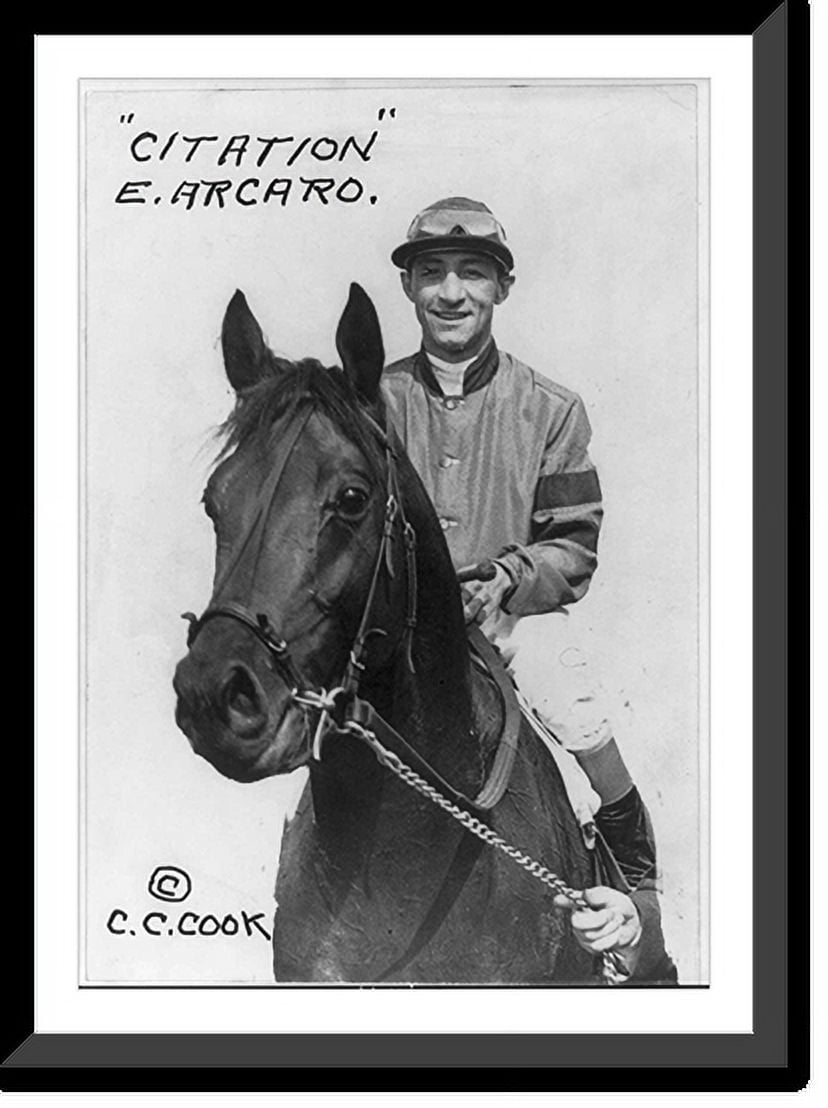 Historic Framed Print, Citation [and his jockey] Eddie Arcaro, 17-7/8 ...