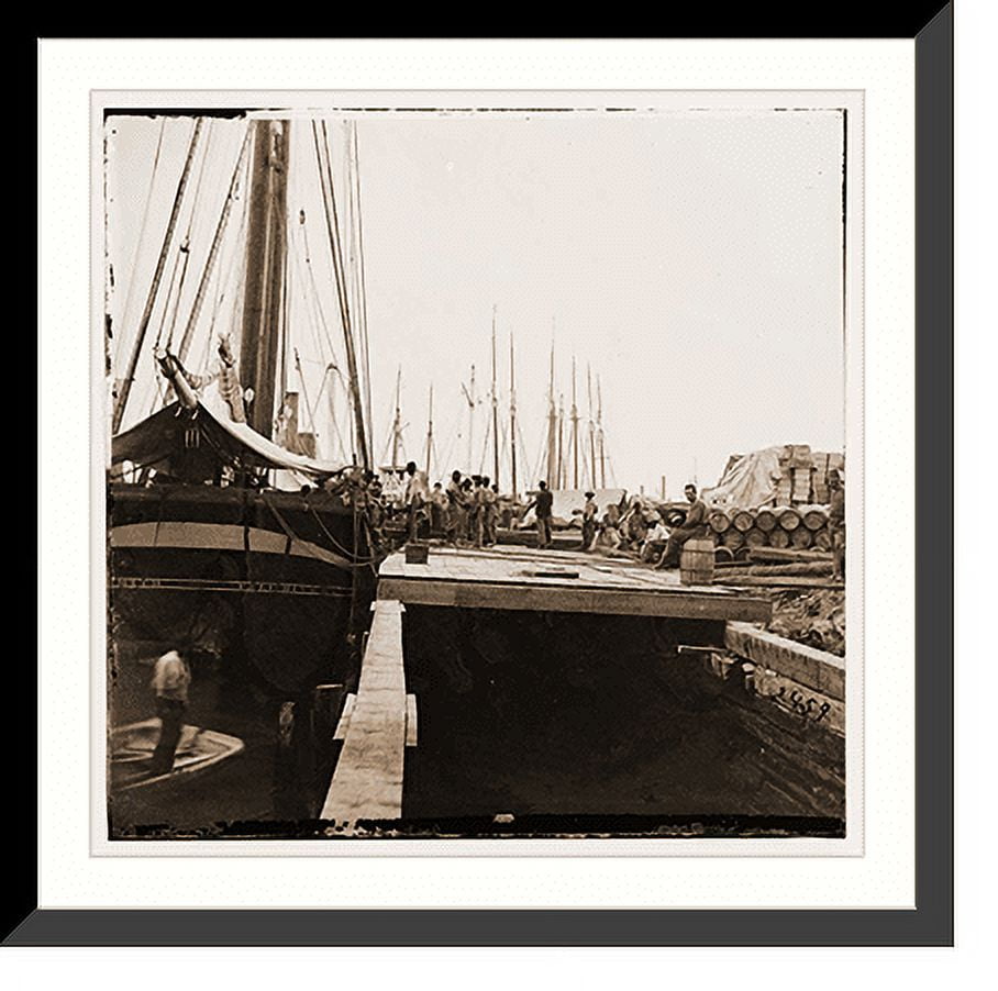 Historic Framed Print, City Point Virginia. Transports at wharf, 17-7/8 ...