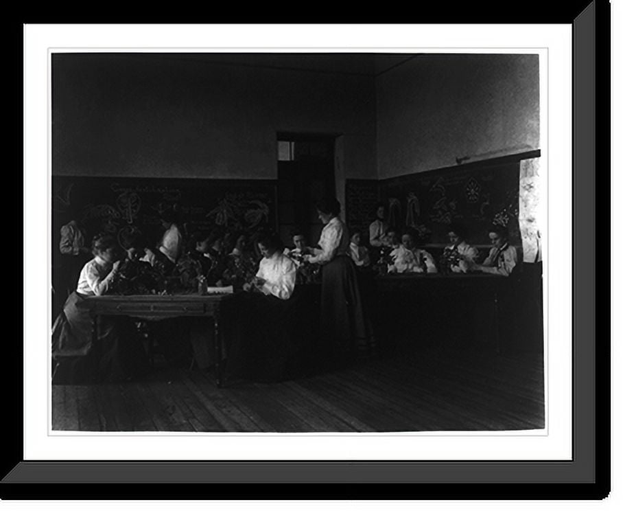 Historic Framed Print, [Classroom scene - ladies' floriculture class ...