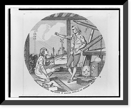 Historic Framed Print, Claude Chappe né en 1765, invente le télégraphe ...