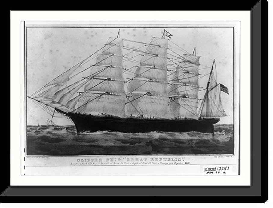 Historic Framed Print, Clipper ship Great Republic": Length on deck 325 ...
