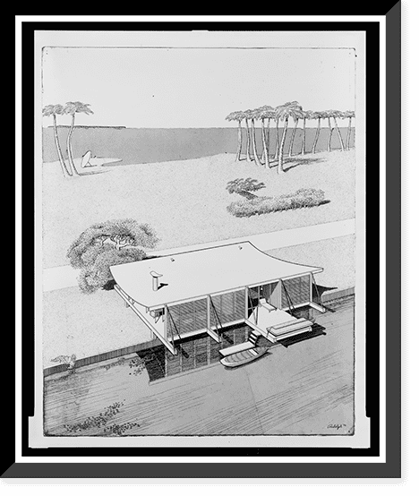 Historic Framed Print, [Cocoon house (Healy guest house), Siesta Key ...