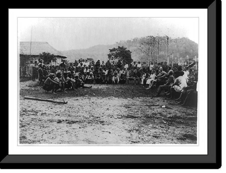Historic Framed Print, Col. McCoy in conference with people and ...