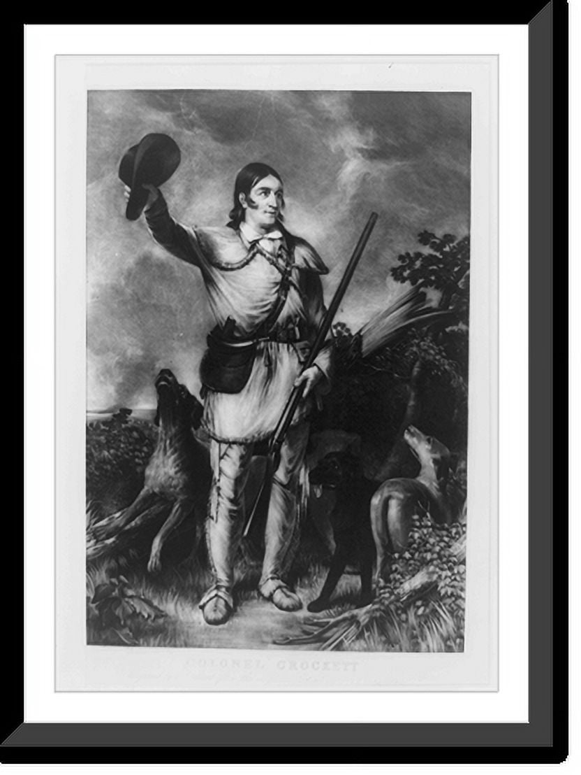 Historic Framed Print, Colonel Crockett.engraved by C. Stuart from the ...