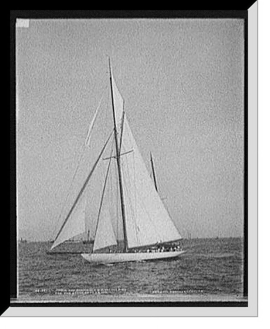 Historic Framed Print, Columbia and Shamrock II maneuvering for the start, 17-7/8" x 21-7/8 ...
