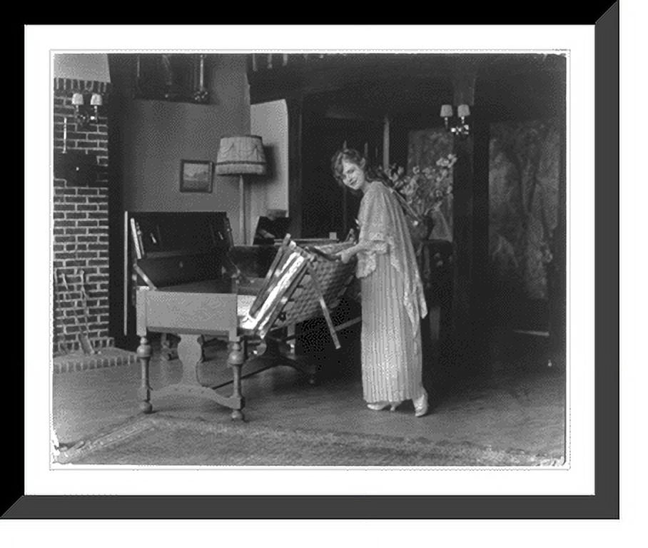 Historic Framed Print, Combination table and folding bed: woman ...