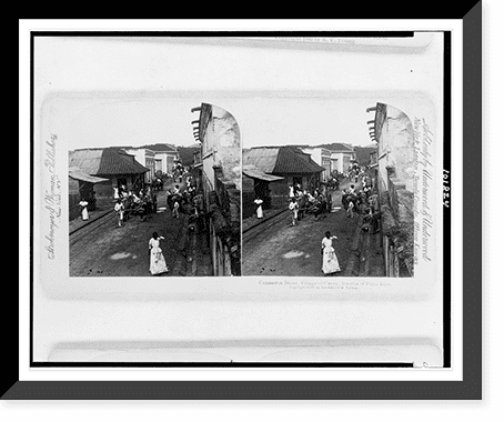 Historic Framed Print, Commerce Street, village of Cayey, interior of ...