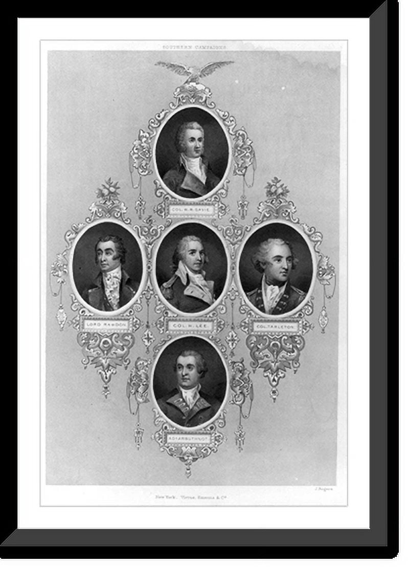 Historic Framed Print, [Composite of 5 head and shoulders portraits: 1 ...