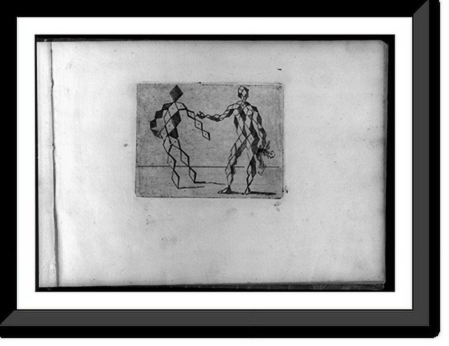 Historic Framed Print, [Composite figures in cubist and surrealistic ...