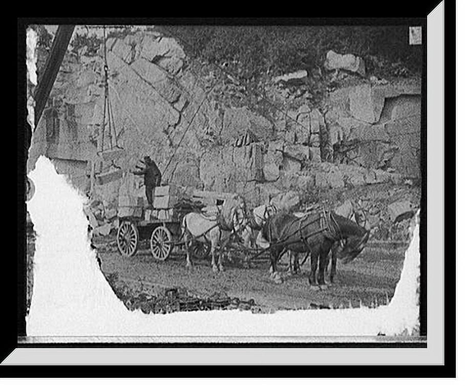 Historic Framed Print, [Concord, N.H., loading granite, New England ...