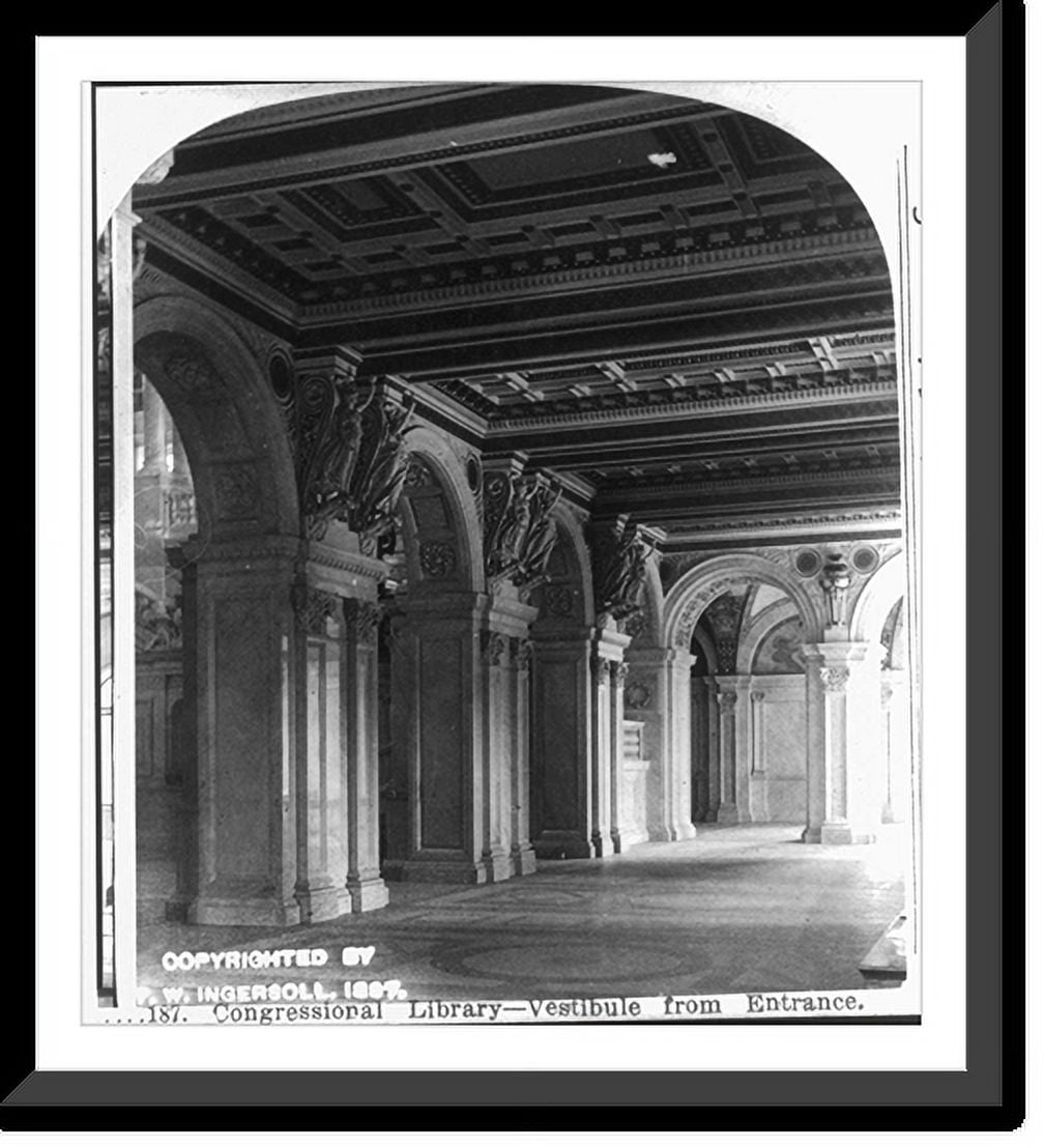 Historic Framed Print, Congressional Library - vestibule from entrance ...
