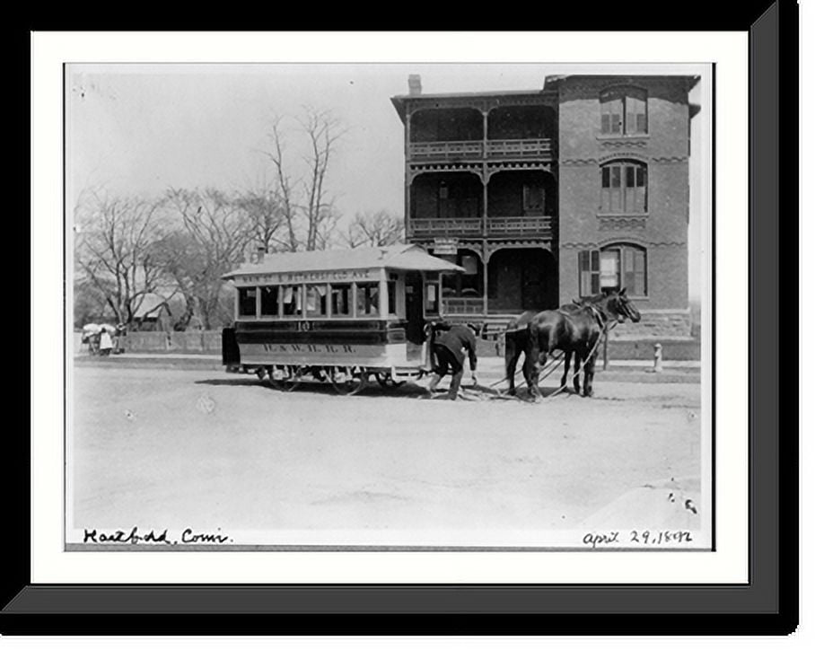 Historic Framed Print, [Conn. - Hartford - horse-drawn street railways ...