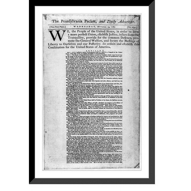 Historic Framed Print, Constitution of the U.S., p. 1, 17-7/8" x 21-7/8 ...