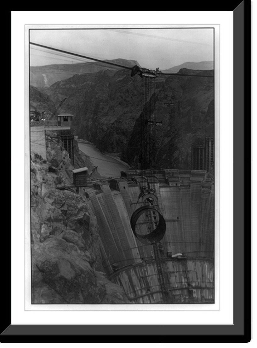 Historic Framed Print, [Construction of Boulder Dam, Boulder City ...