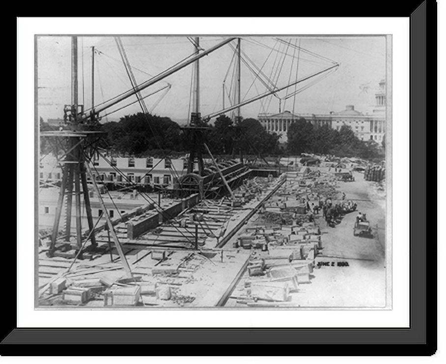 Historic Framed Print, [Construction of the Jefferson Building, Library ...