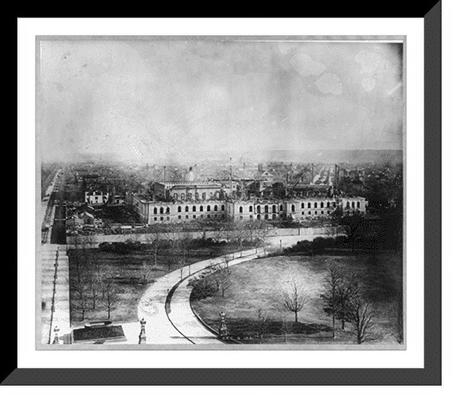 Historic Framed Print, [Construction of the first floor of the Main ...