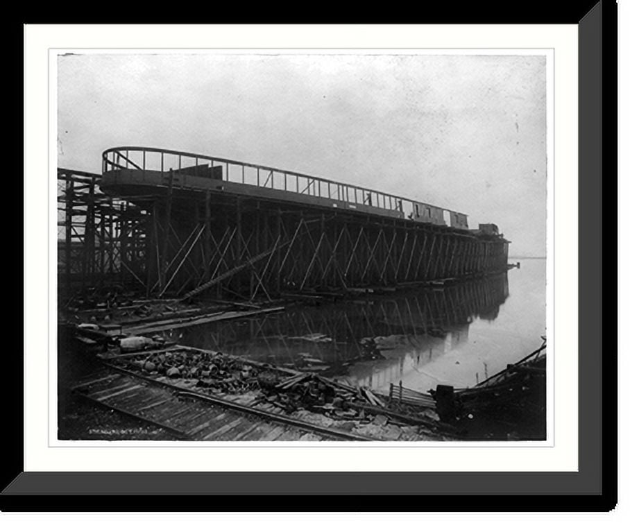 Historic Framed Print, Construction of the Great Lakes steamer ...