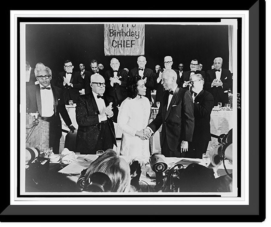 Historic Framed Print, [Coretta Scott King shaking hands with A. Philip ...