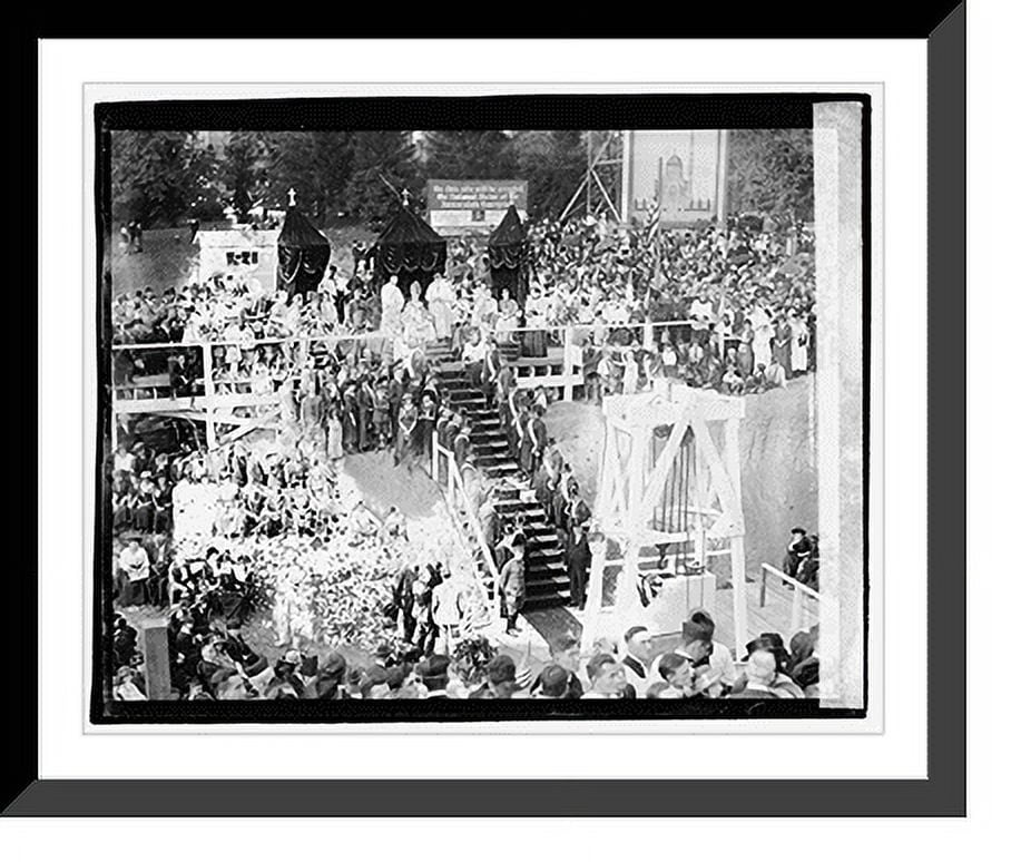 Historic Framed Print, Cornerstone laying, shrine of the Immaculate ...
