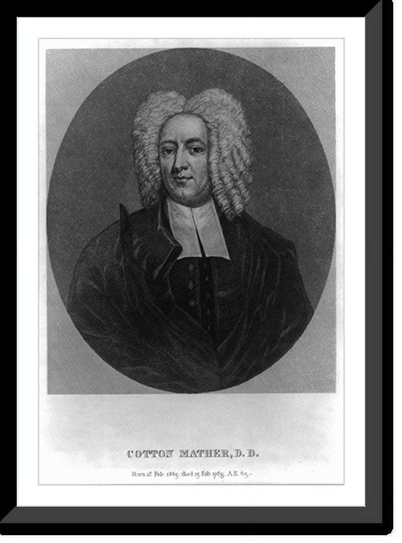 Historic Framed Print, [Cotton Mather, 1663-1728, head-and-shoulders ...