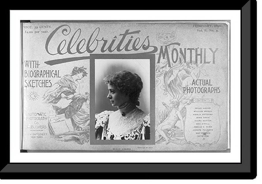 Historic Framed Print, [Cover of Celebrities Monthly, Feb. 1896, vol. 2 ...