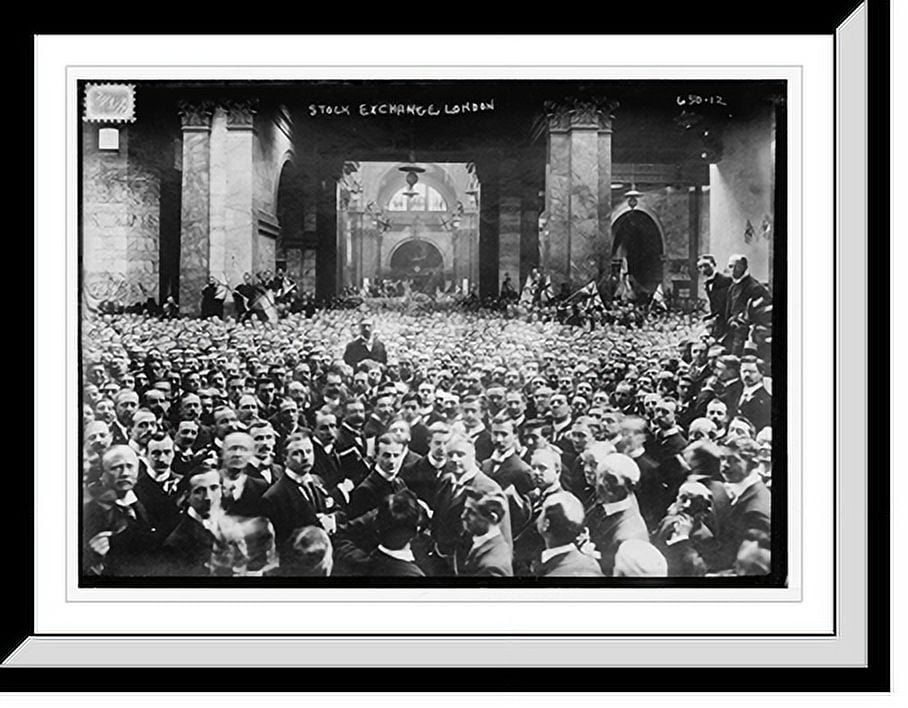 Historic Framed Print, Crowd on stock exchange floor, London, 17-7/8" x ...