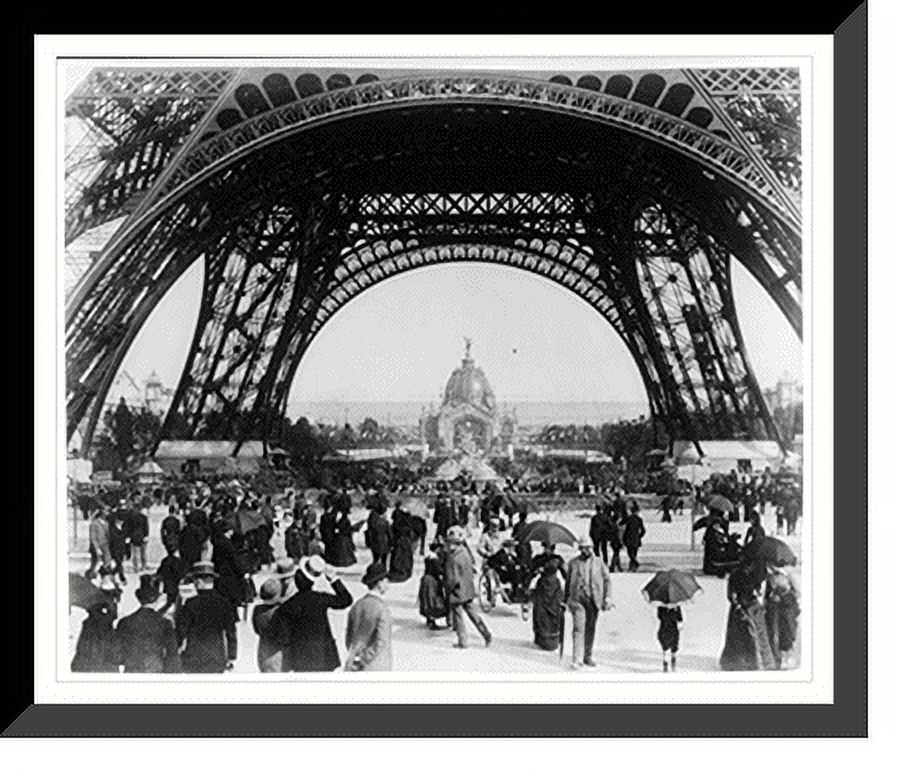 Historic Framed Print, [Crowd of people walking under the base of ...